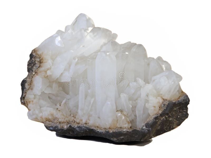 Quartz Rock on White Background Stock Photo - Image of object, stone ...