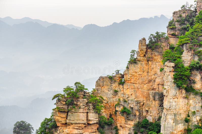 Quartz Sandstone Pillars (Avatar Mountains Stock Photo - Image of rock ...