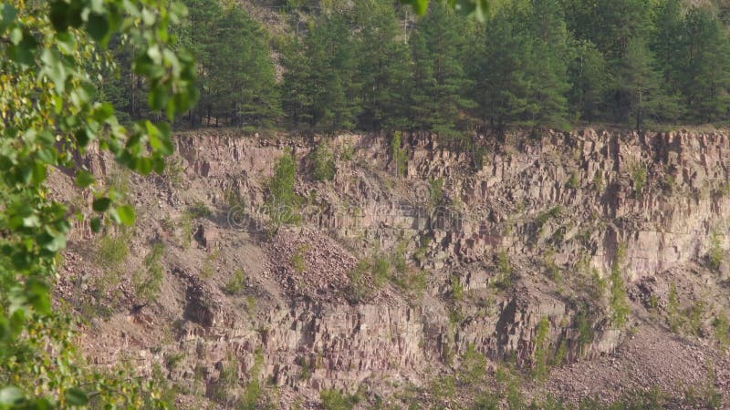 Quartzite Quarry Rocky Slope Stock Video - Video of trembling, plant ...