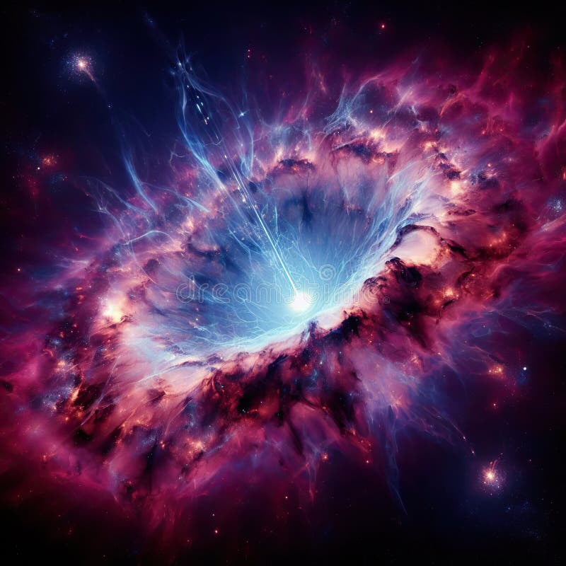 A Quasar in Deep Outer Space of Our Universe Stock Illustration ...
