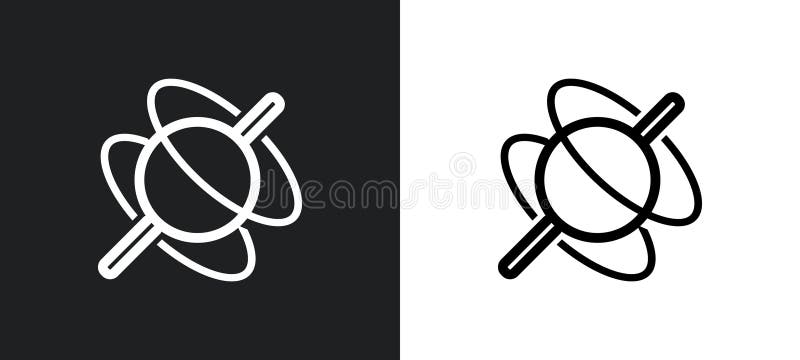 Quasar Outline Icon in White and Black Colors. Quasar Flat Vector Icon ...