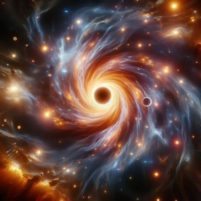 Supermassive Black Hole or Solar Eclipse. Blue Deep Space. the Black ...