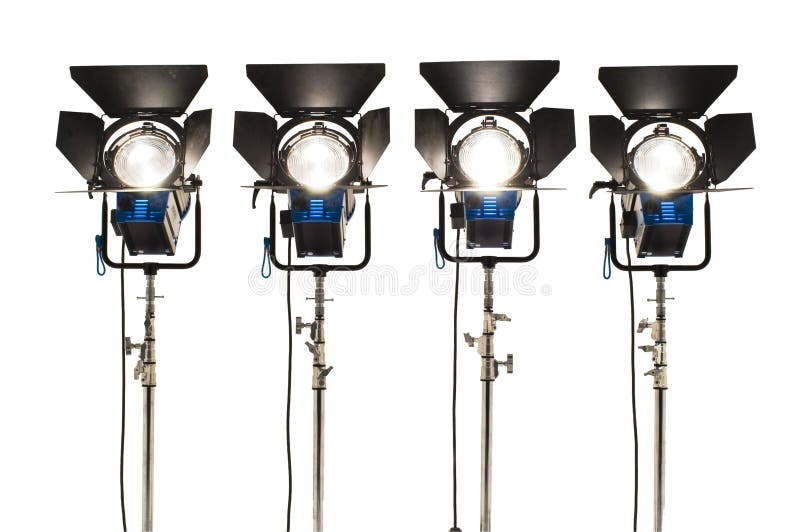 Quatro holofotes. foto de stock. Imagem de profissional - 7321304