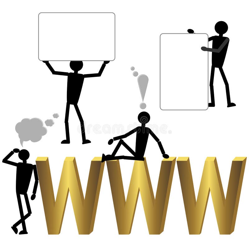 Quatro membros da equipa. ilustração do vetor. Ilustração de mensagem ...