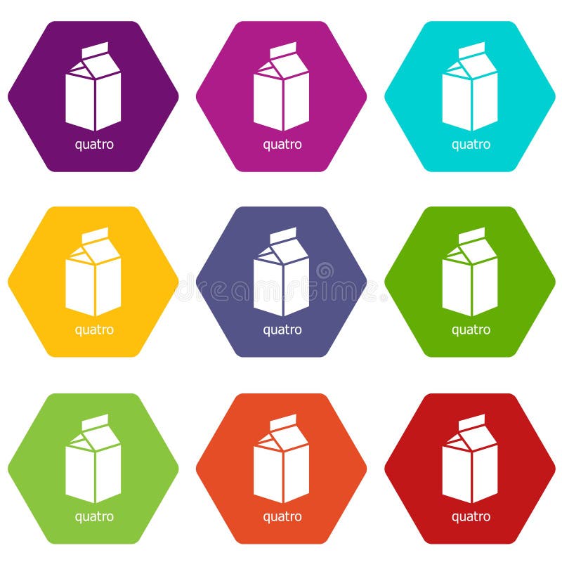 Quatro Packag Icons Set 9 Vector Stock Vector - Illustration of product ...