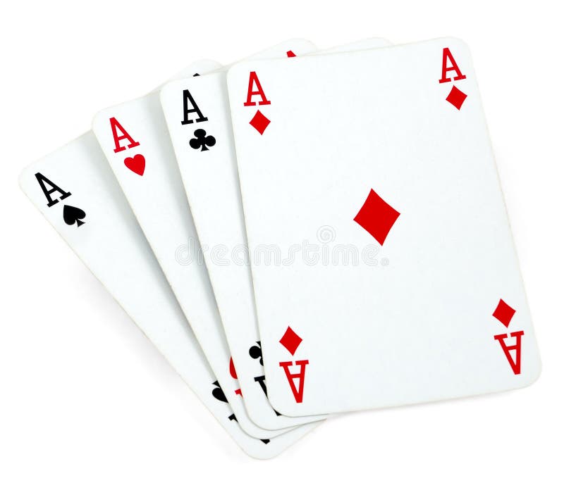 Carte Da Gioco Quattro Assi Isolati Su Bianco Immagine Stock - Immagine ...