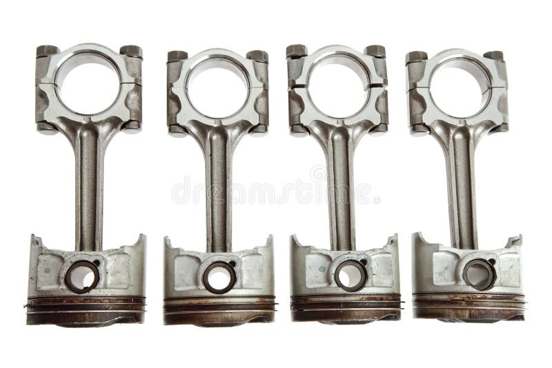 Quattro Pistoni Metallici fotografia stock. Immagine di bianco - 19293104
