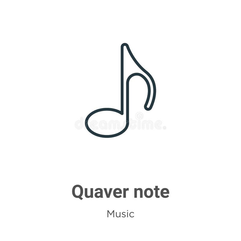 Quaver Note Outline Vector Icon. Thin Line Black Quaver Note Icon, Flat ...