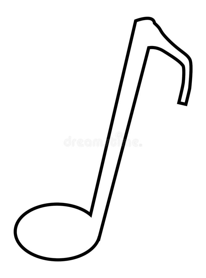 Quaver Outline stock vector. Illustration of silhouette - 237173262