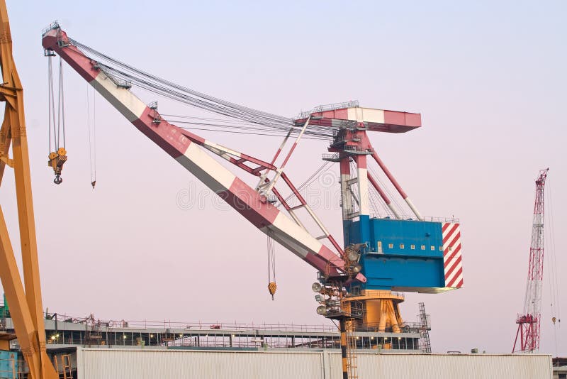 Quay Crane and Container Ship Stock Photo - Image of freight, harbour ...
