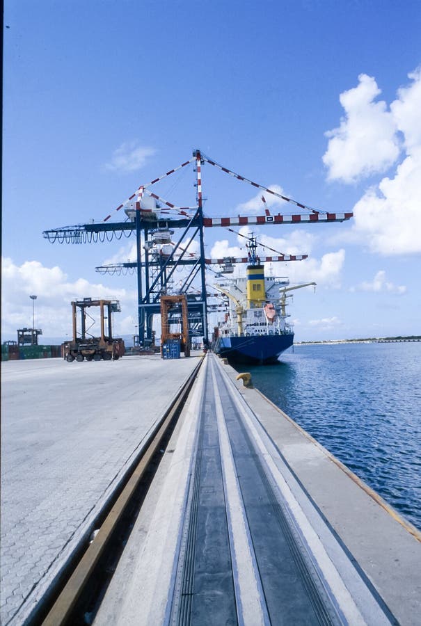 Quay of a Port with Discharging Works Stock Photo - Image of dock ...