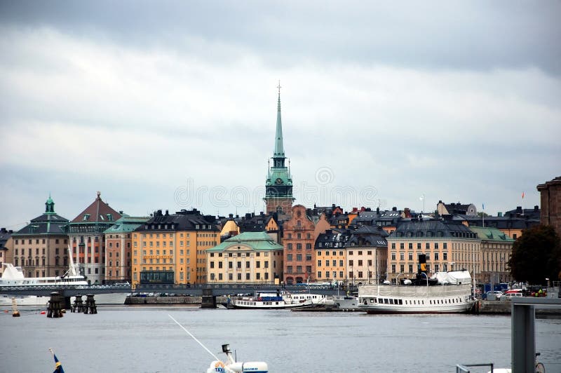 Quay in Stockholm, Sweden editorial stock photo. Image of europe - 37533668