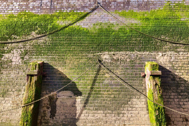 Quay Wall Made of Stones with Algae Growth Stock Photo - Image of ...