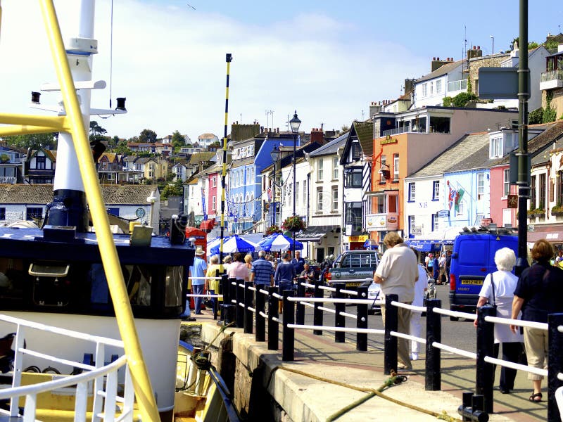 Quayside, Brixham, Devon. editorial stock photo. Image of english ...