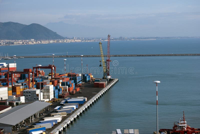 Quayside trading port stock image. Image of storage - 114515845