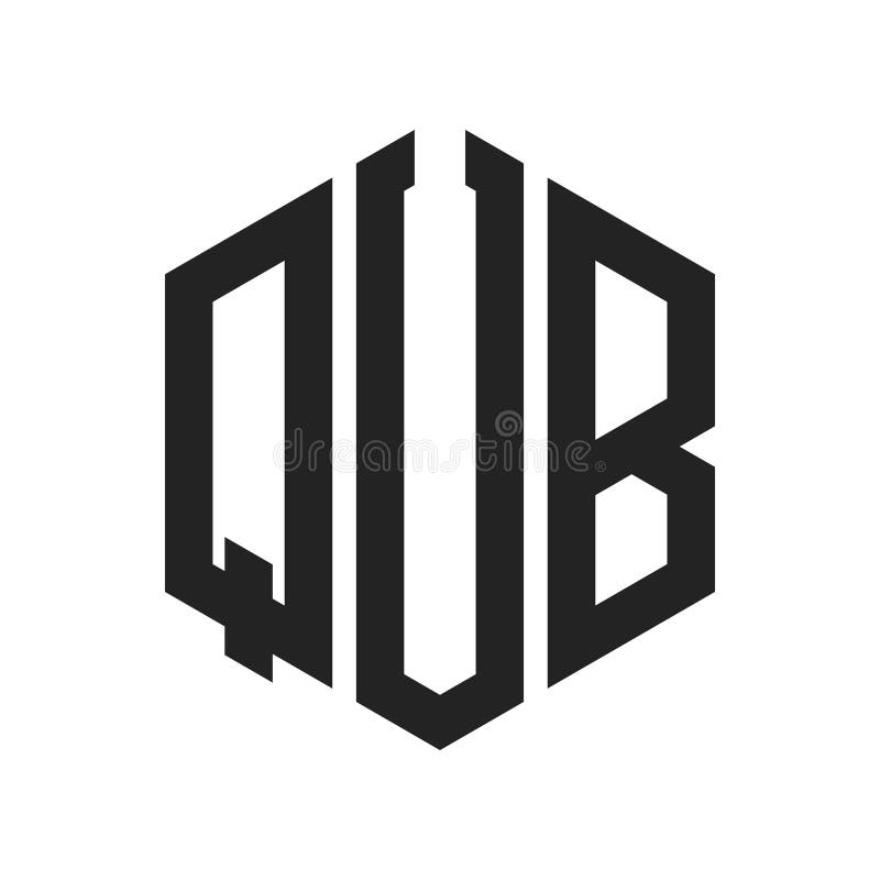 QUB Logo Design. Initial Letter QUB Monogram Logo Using Hexagon Shape ...