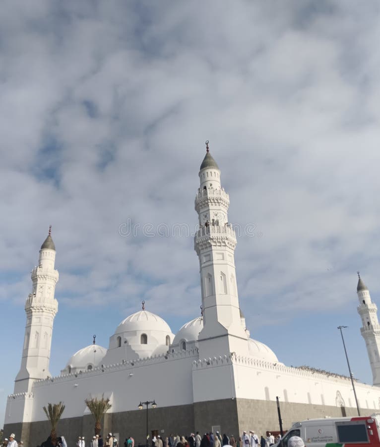 Quba Mosque in Madinah stock image. Image of madinah - 327956433