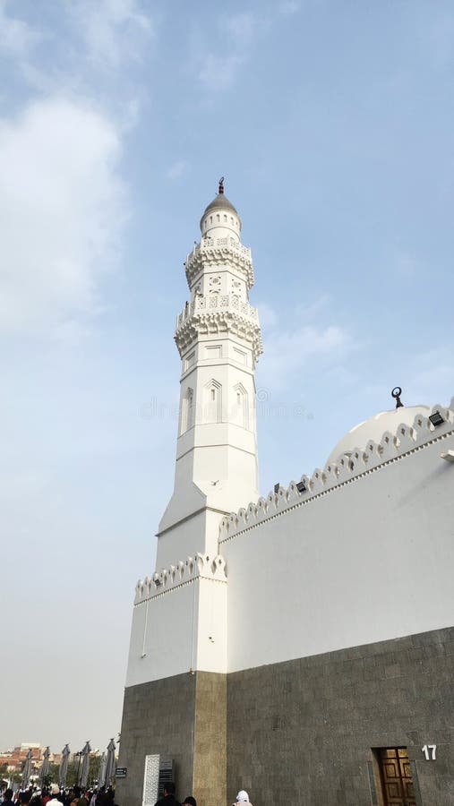Quba Mosque Tower in Medina Editorial Stock Image - Image of building ...