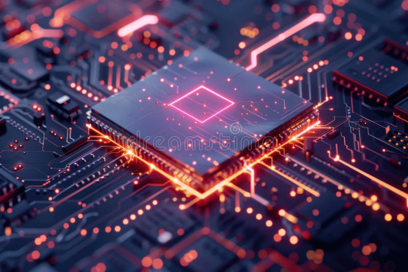 Qubit, Superposition Sci-fi, High-tech Chip Concept Stock Illustration ...