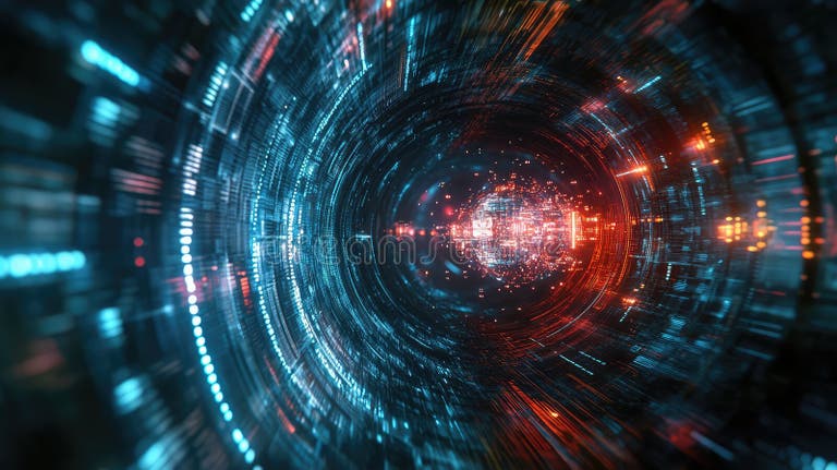 Qubits Lighting Up Quantum Encryption System Stock Illustration ...