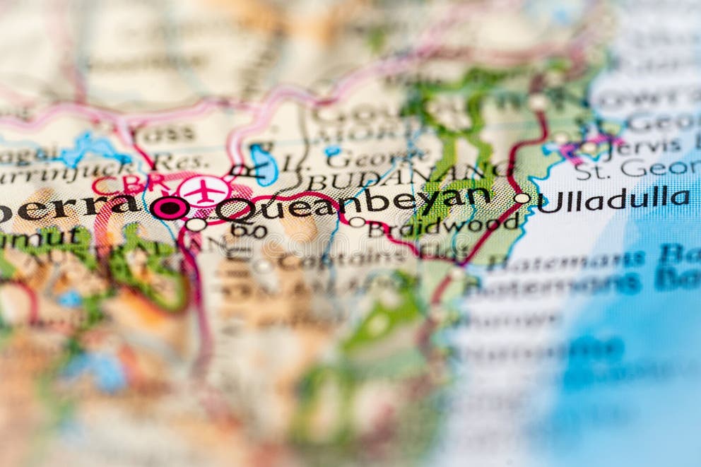 Queanbeyan, Australia Highlighted on a World Map Stock Image - Image of ...