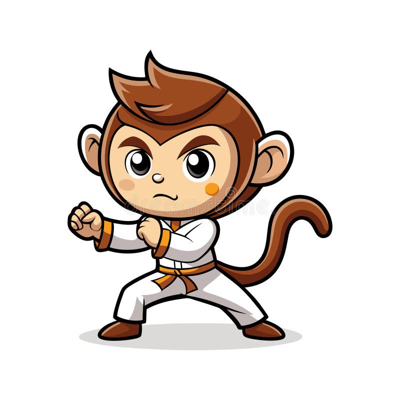 Queasy Monkey Practicing Tai Chi Stock Vector - Illustration of ...