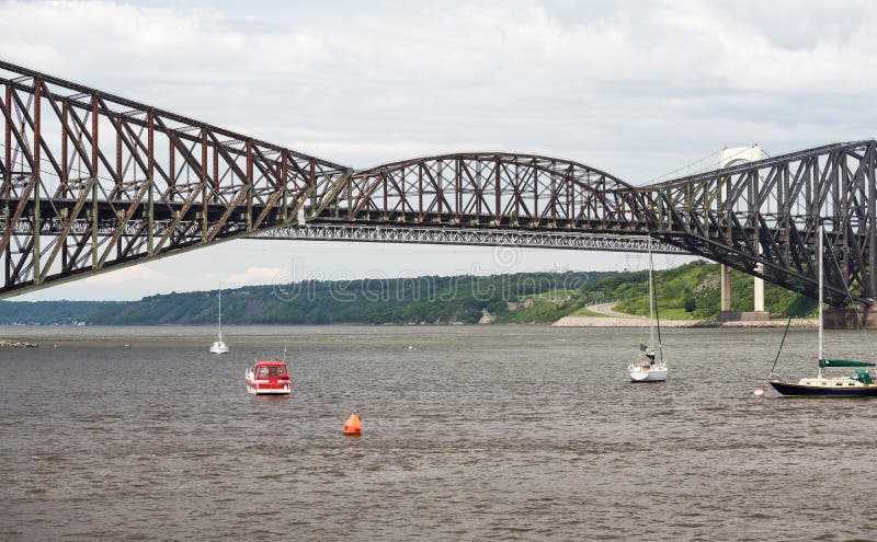 Quebec Bridge - Longest Cantilever Bridge in the World. Stock Photo ...