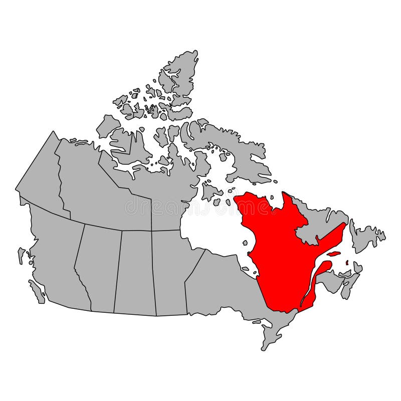 Quebec of Canada Map Shape, Travel Web Flat Concept Icon Vector ...