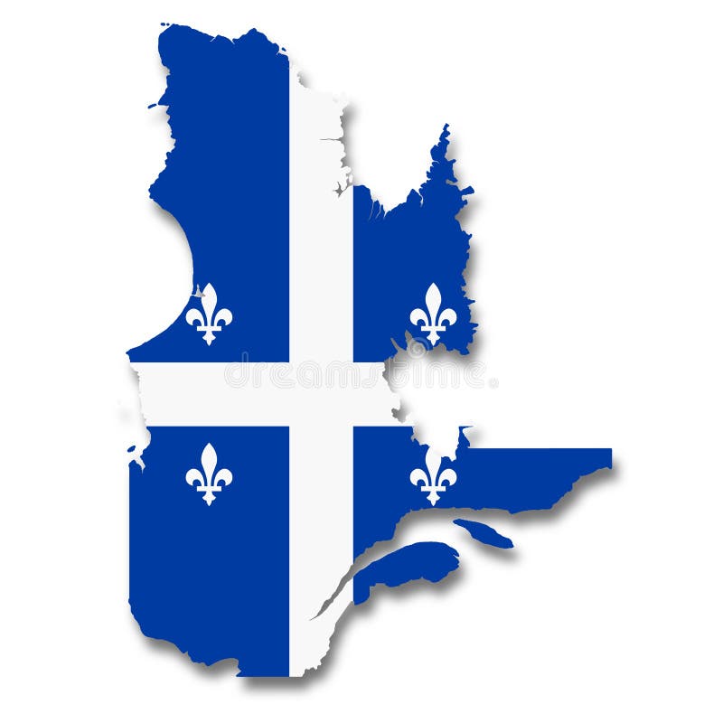 Quebec Canada Province Flag Map Stock Illustration - Illustration of ...