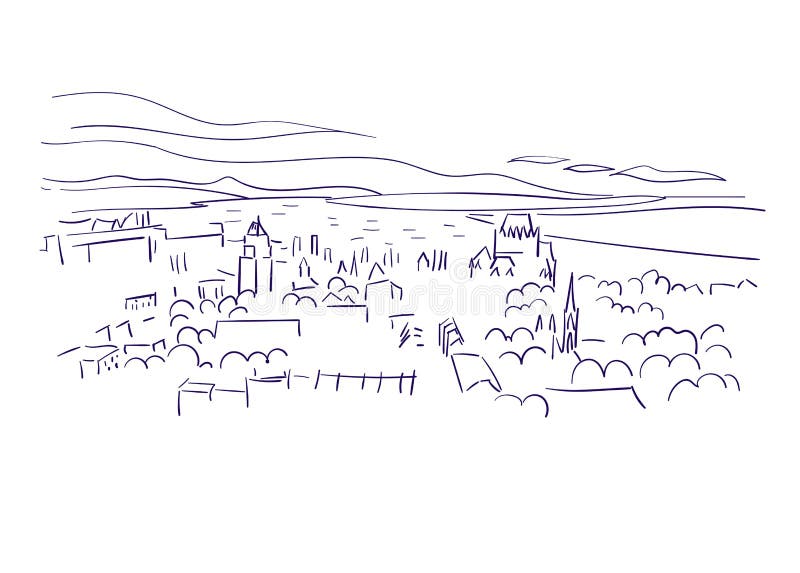 Quebec Quebec Canada Vector Sketch City Illustration Line Art Stock ...