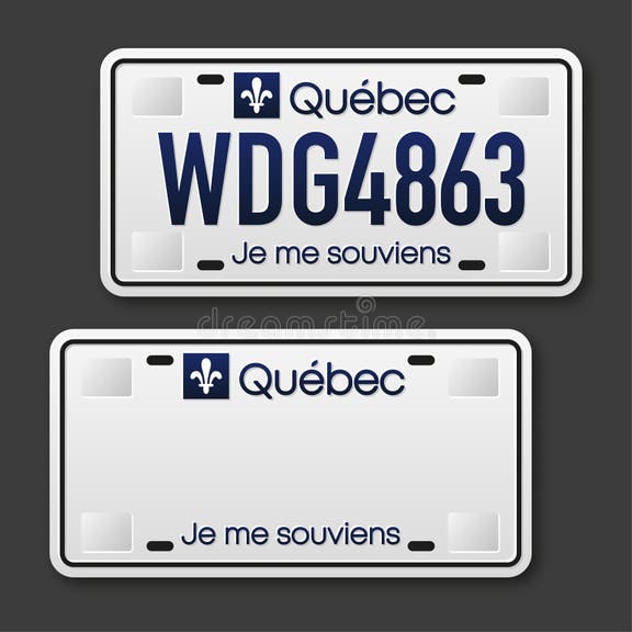 Quebec Car Plate. American with Quebec Car Plate. Stock Vector ...