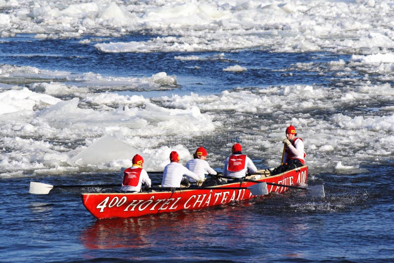 Quebec Carnival: Ice Canoe Race Editorial Photo - Image of boat ...