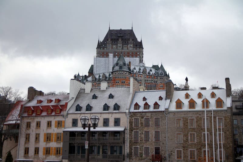 The Quebec Castle from the Lower Vieux Quebec Stock Image - Image of ...