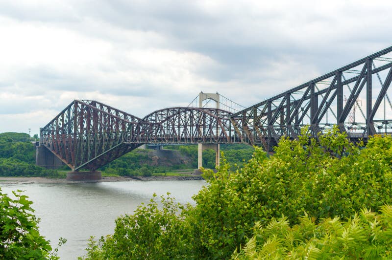 Quebec City Bridge in Quebec City Stock Image - Image of covered ...