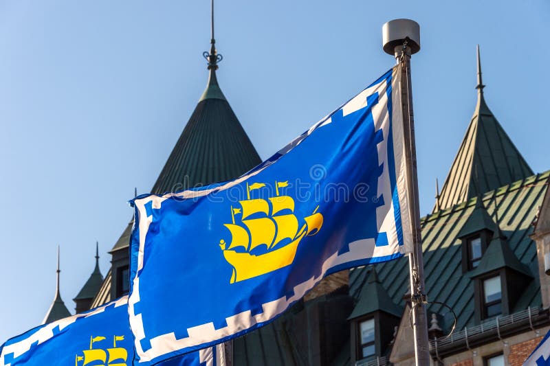 Quebec City Flags in Quebec City Editorial Photography - Image of ...