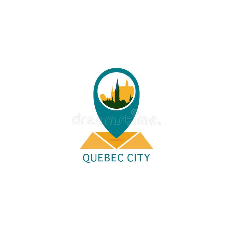 Quebec City Map Pin Point Vector Logo Stock Illustration - Illustration ...
