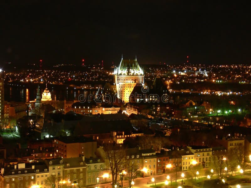 Quebec City at Night stock photo. Image of building, architecture - 780912