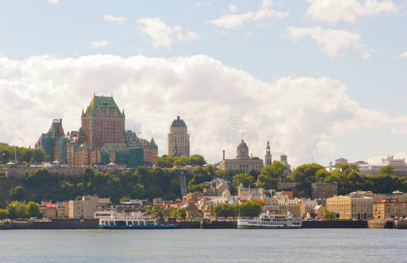 Quebec City skyline stock photo. Image of river, site - 21943284
