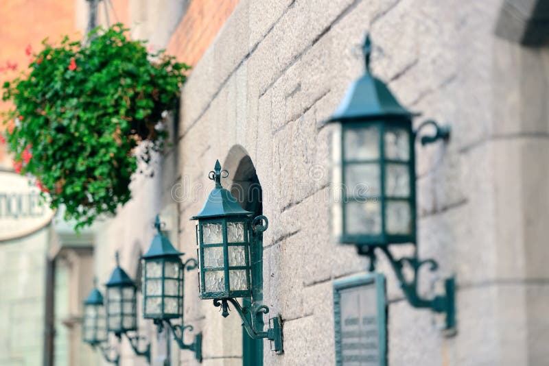 Quebec City street lamp stock image. Image of canada - 32019889