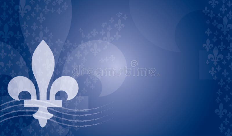 Quebec Map with Fleur De Lys Emblem Stock Vector - Illustration of ...