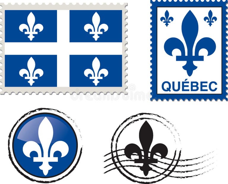 Quebec emblem stamp stock vector. Illustration of postage - 38160688