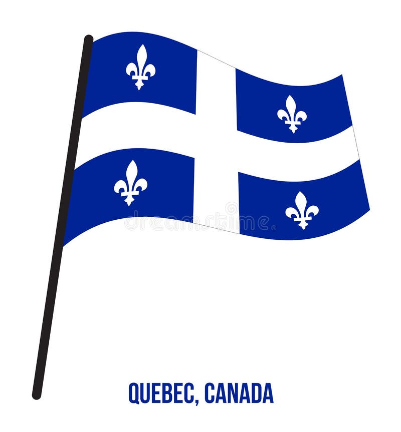 Quebec Flag Waving Vector Illustration on White Background. Provinces ...