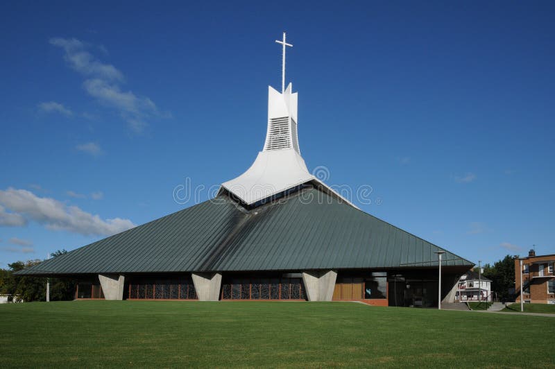 Quebec, the Historical Church of Roberval Stock Photo - Image of quebec ...