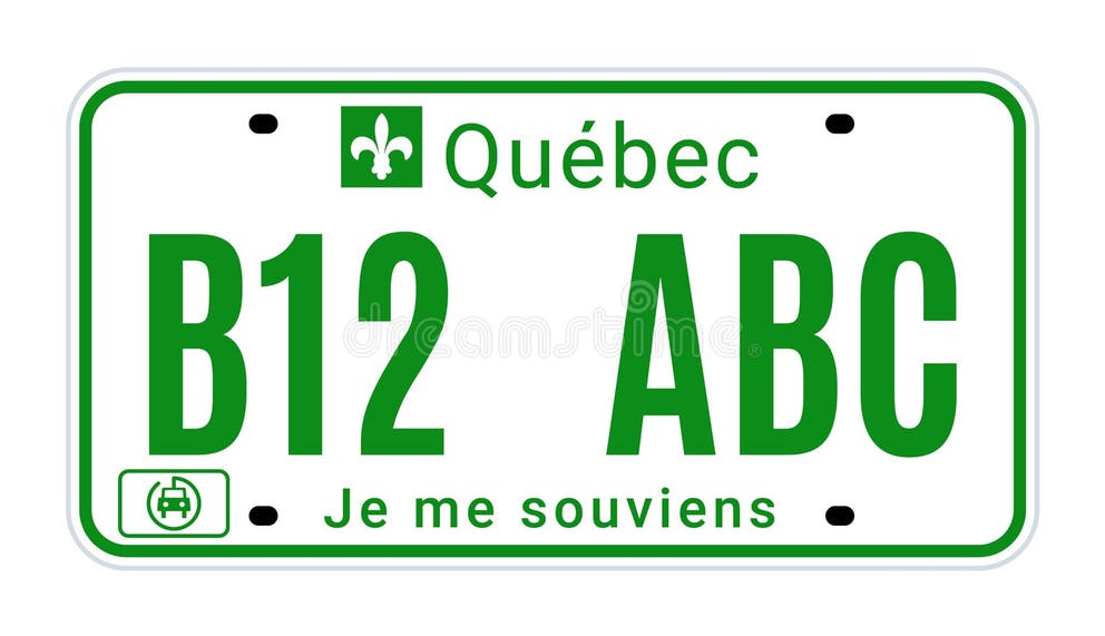 Quebec License Number Plate Registration Canada. New Quebec License ...