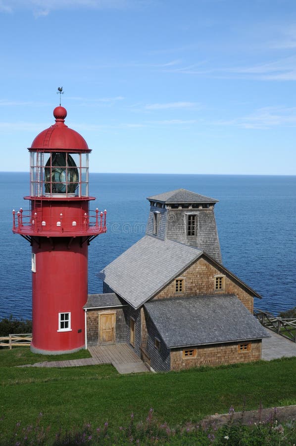 Quebec, the Lighthouse of Pointe a La Renommee in Gaspesie Stock Image ...