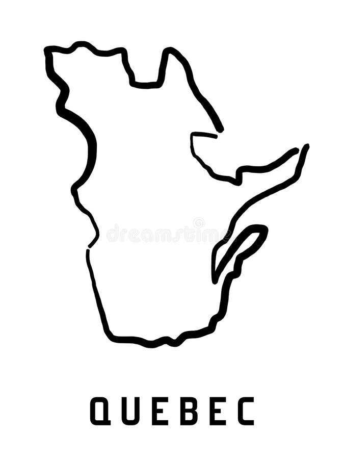 Quebec map outline stock illustration. Illustration of stylized - 97793209