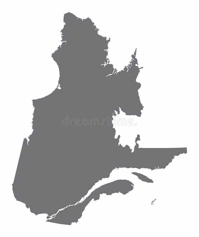 Quebec map silhouette stock vector. Illustration of canadian - 281479329