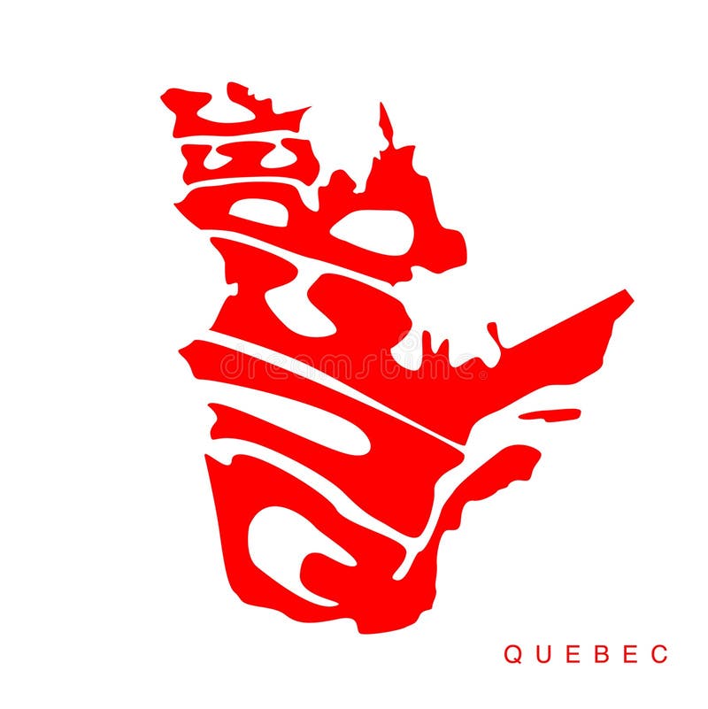 Quebec Map Typography Art. Quebec Lettering Stock Vector - Illustration ...