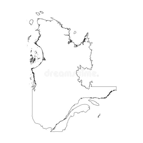 Quebec outline map stock vector. Illustration of boundary - 379391749