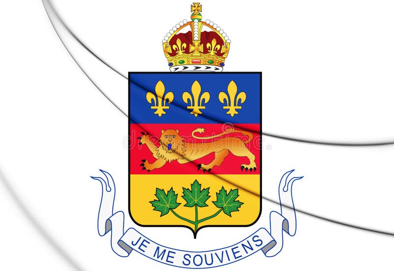 Quebec Province Coat of Arms, Canada. Stock Illustration - Illustration ...